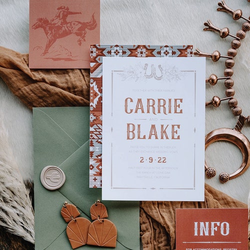 Western Wedding Invitation Suite Ranch Wedding Invitation - Etsy