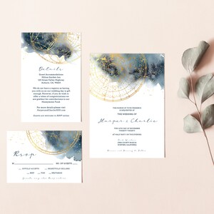 STAR CHART Celestial Wedding Invitation Template Bundle | Etsy