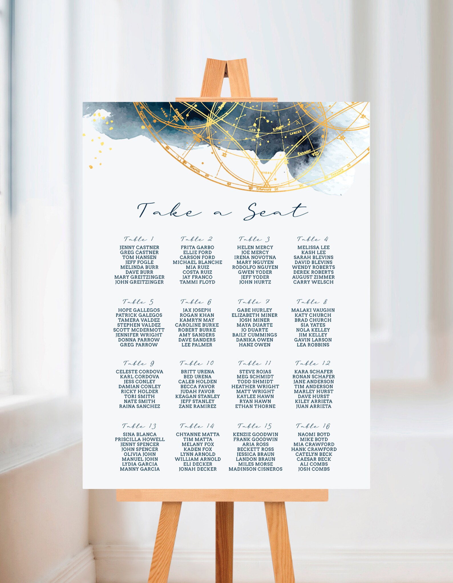 STAR CHART Star Wedding Seating Chart Celestial Seating - Etsy