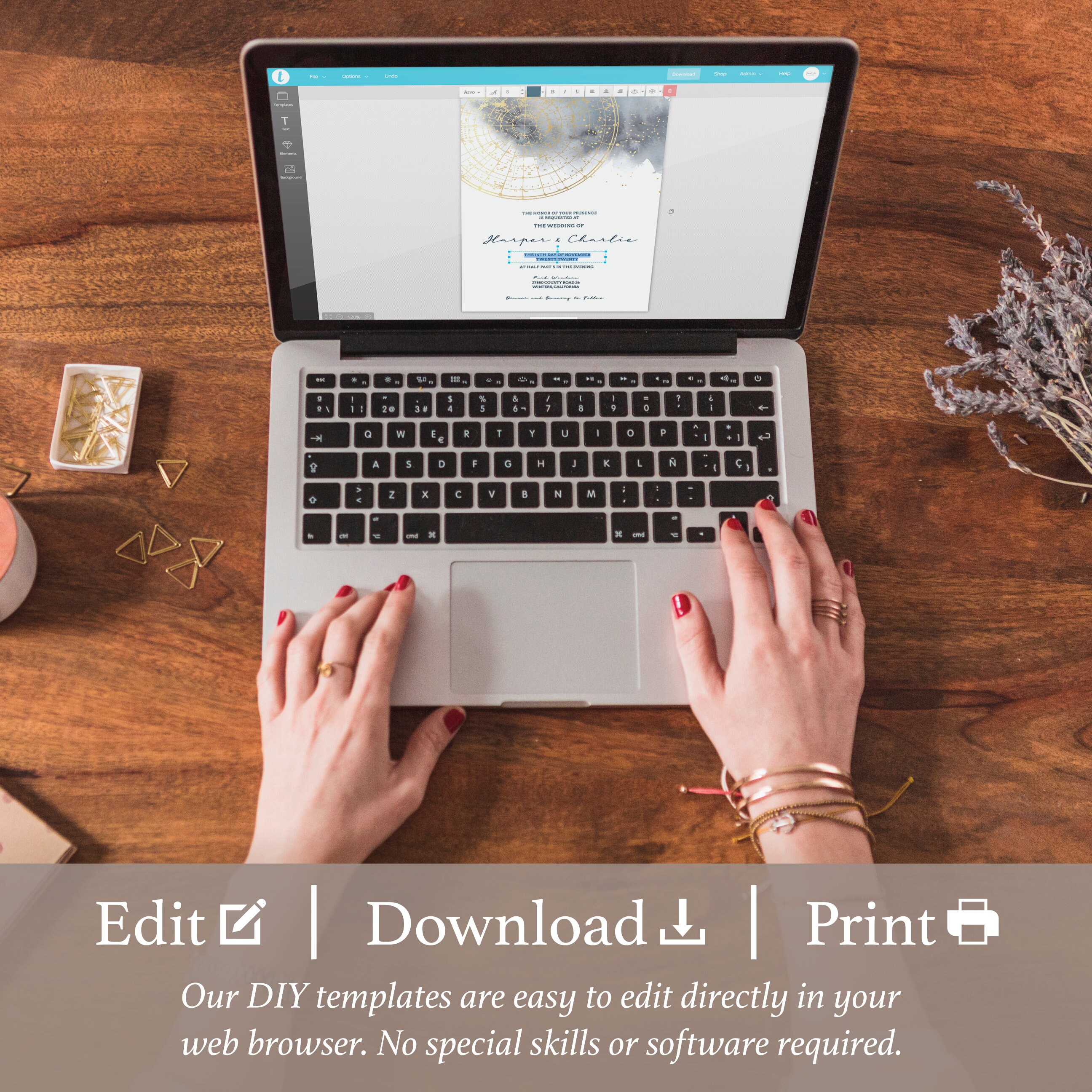 STAR CHART | Celestial Wedding Invitation Template Bundle; Celestial ...