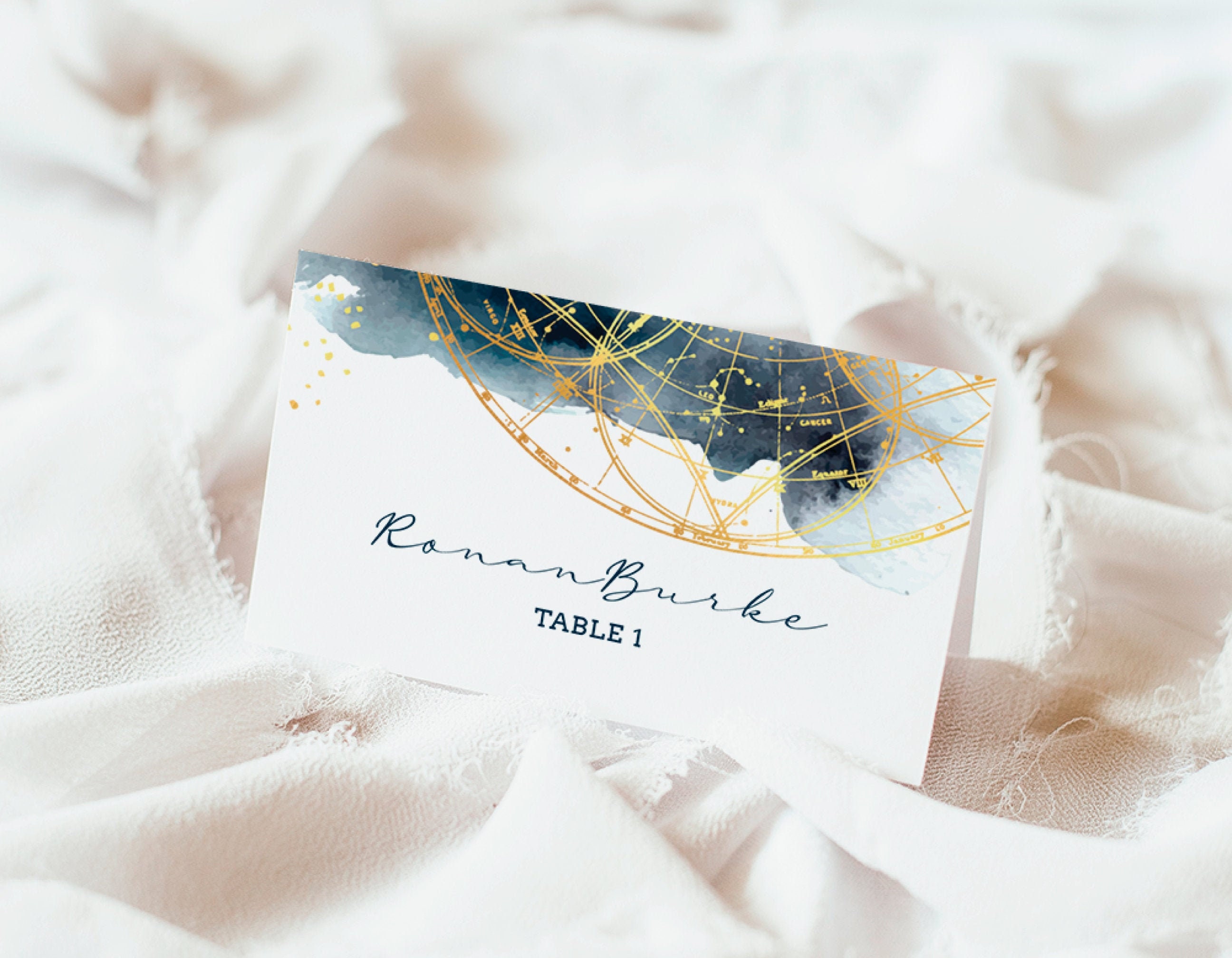 STAR CHART Star Place Card Template Celestial Name Card - Etsy