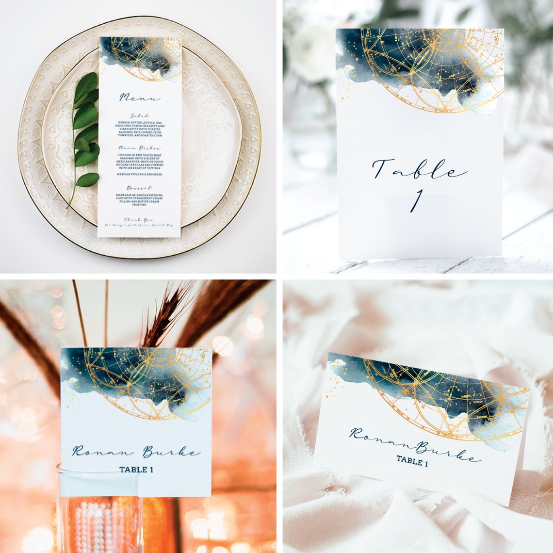 STAR CHART | Celestial Wedding Invitation Template Bundle; Celestial ...