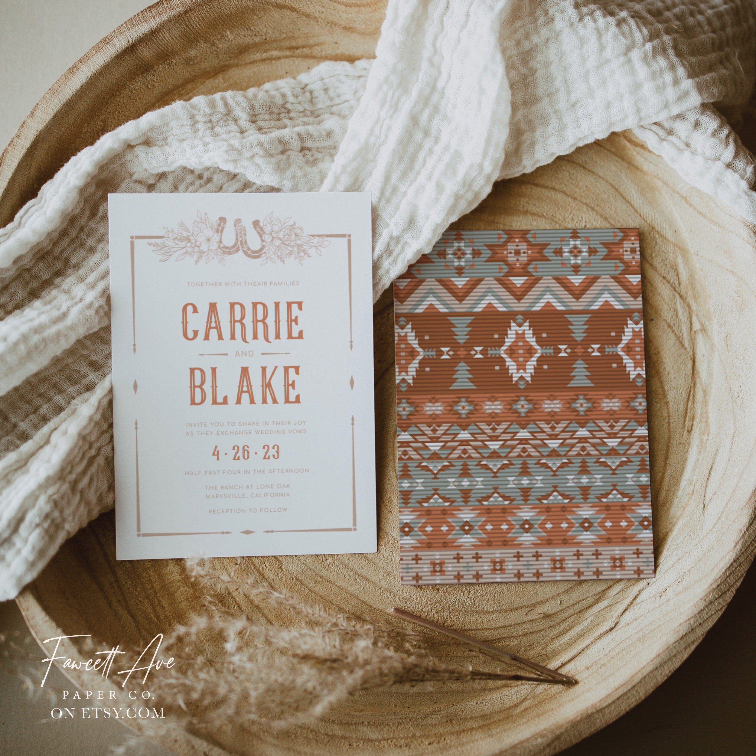 Western Wedding Invitation Suite; Ranch Wedding Invitation; Country ...