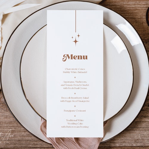 Disco Dinner Menu Printable Retro Wedding Menu Template 70s - Etsy