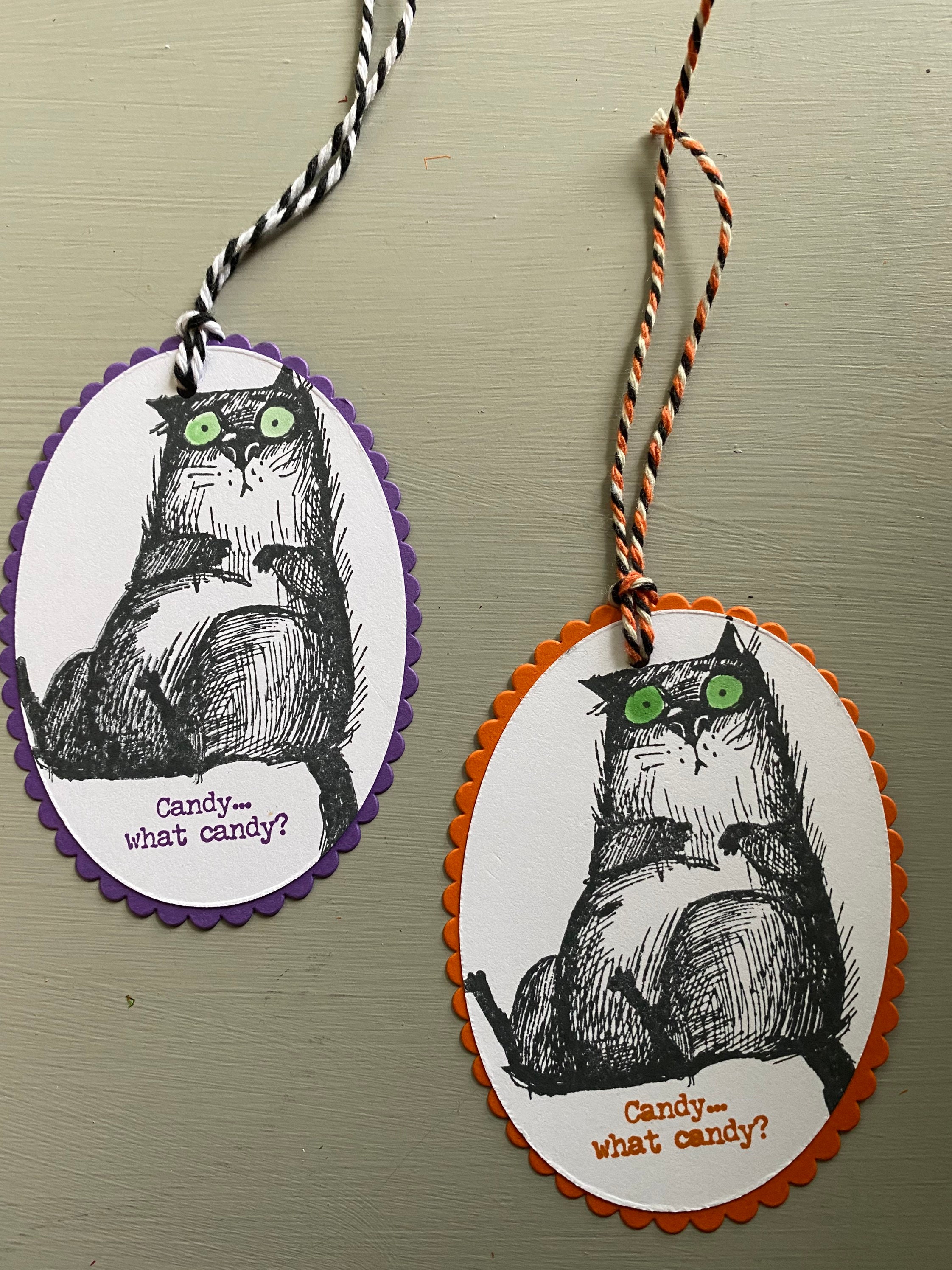 Snarky Cat, Halloween Tags, Treat Tags, Gift Tags, Happy Halloween ...