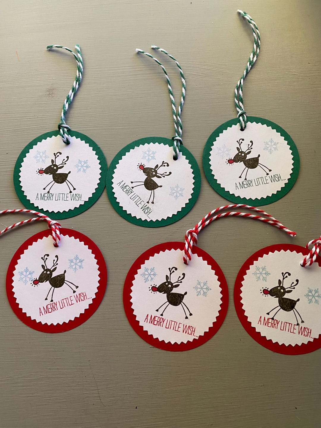 Christmas Gift Tags Handmade, Rudolph Gift Tags, Tags, Handmade ...