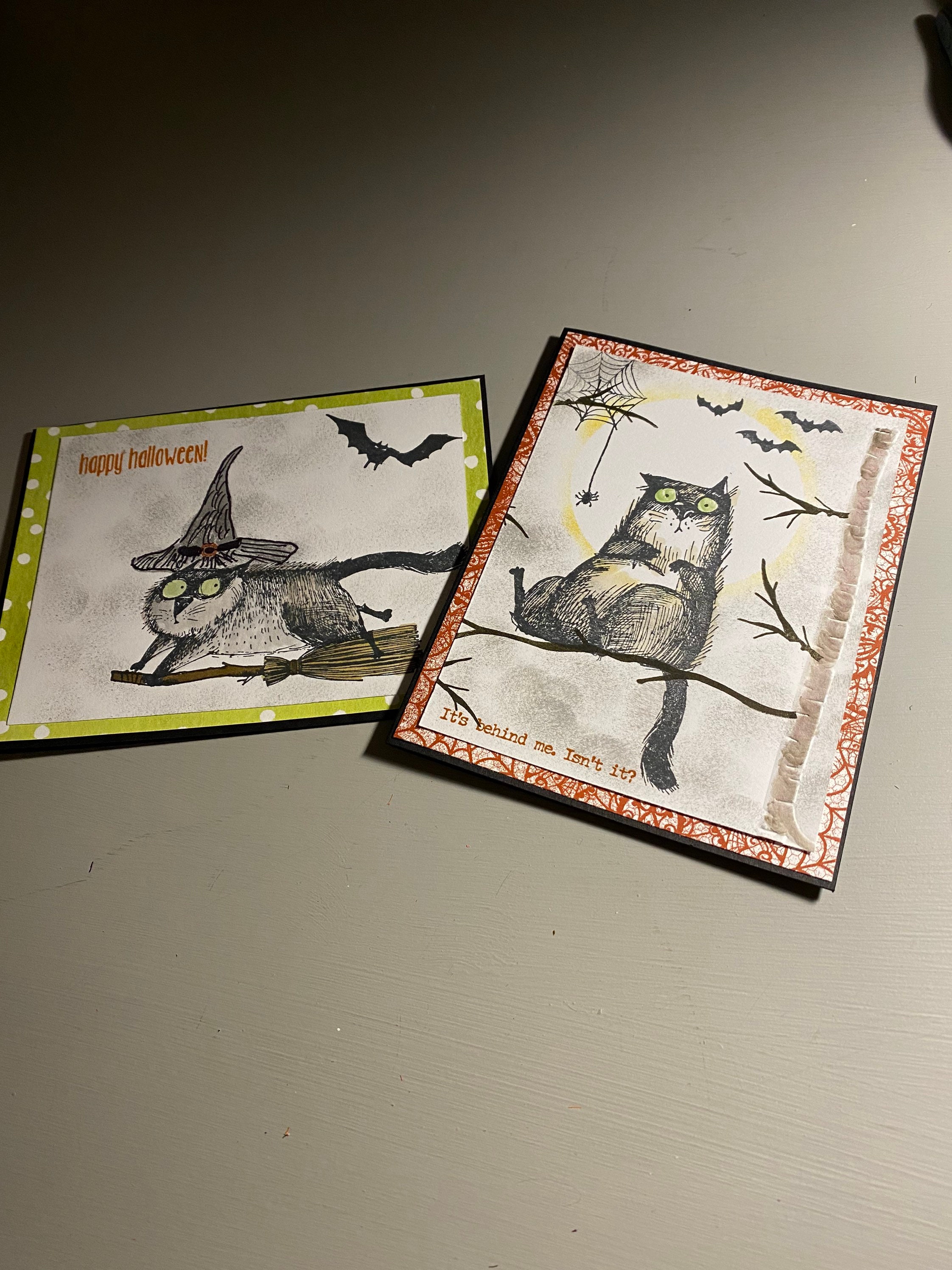 Snarky Cats Halloween Cards With Envelopes, Set of 2. Greeting Cards ...