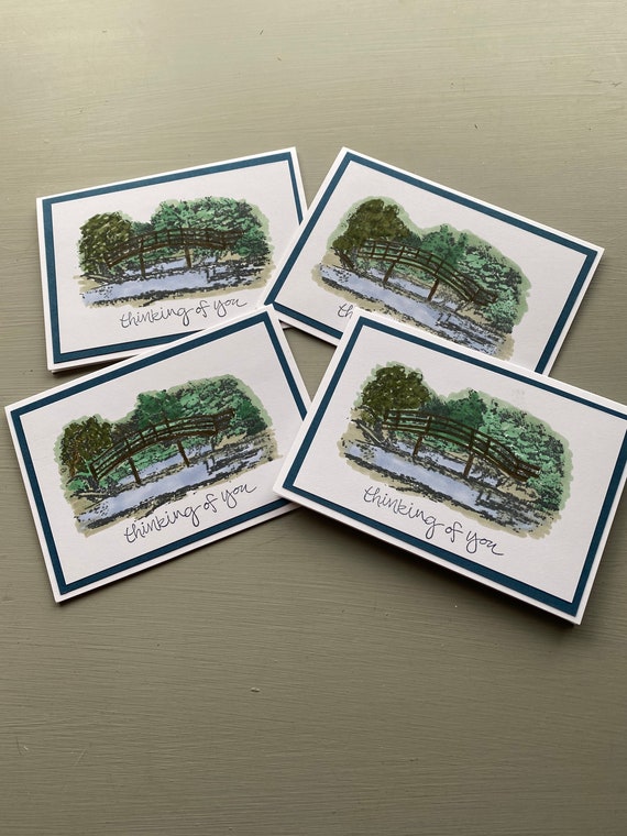 Set of 4 Note Cards With Envelopes Waterway Note Cards | Etsy