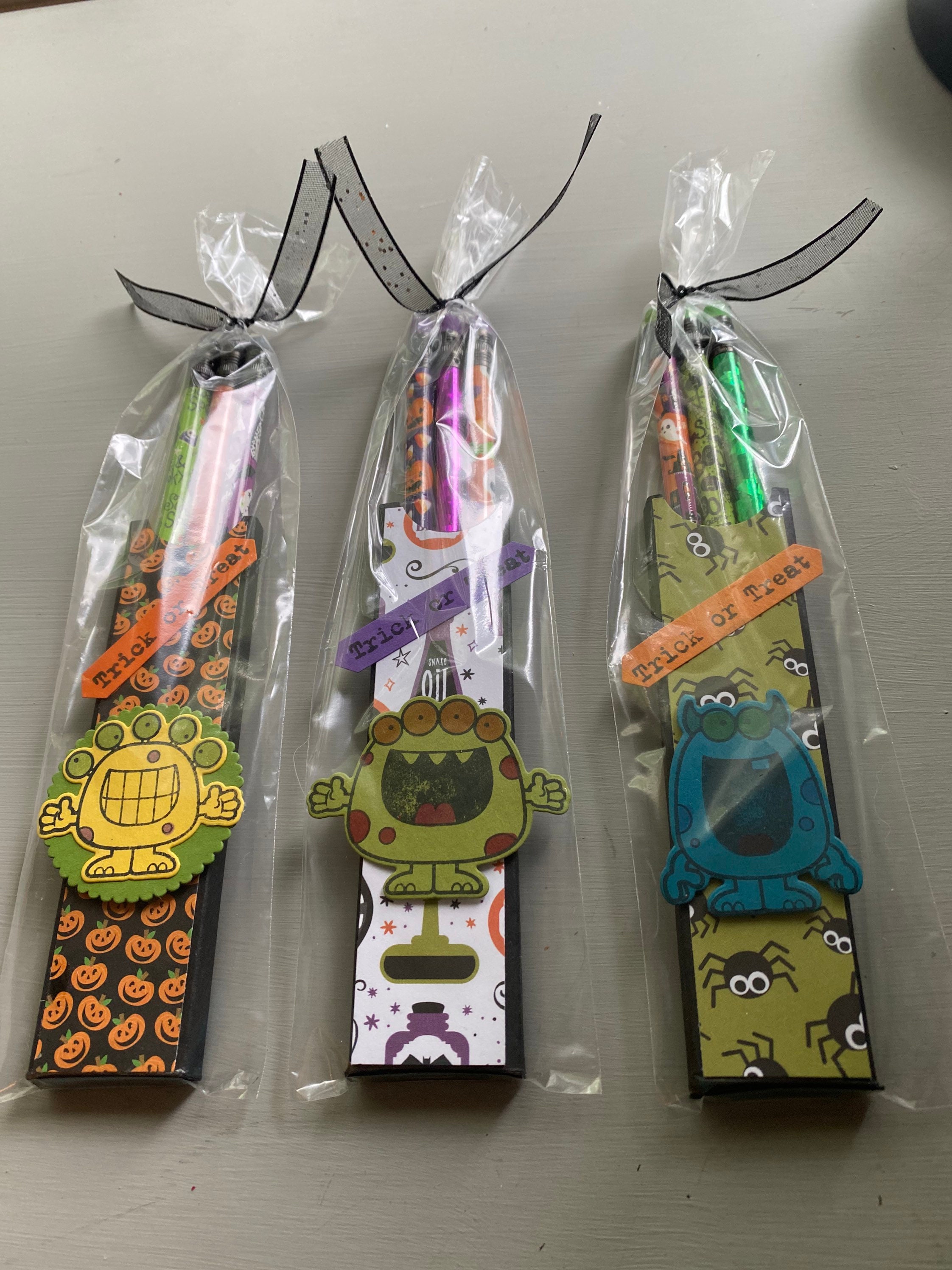 Package of 3 Halloween Pencil Treats Pencils Included Trick - Etsy