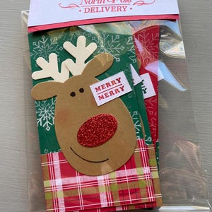 Handmade Rudolph Christmas Gift Tags, Holiday Set of 5 - Etsy