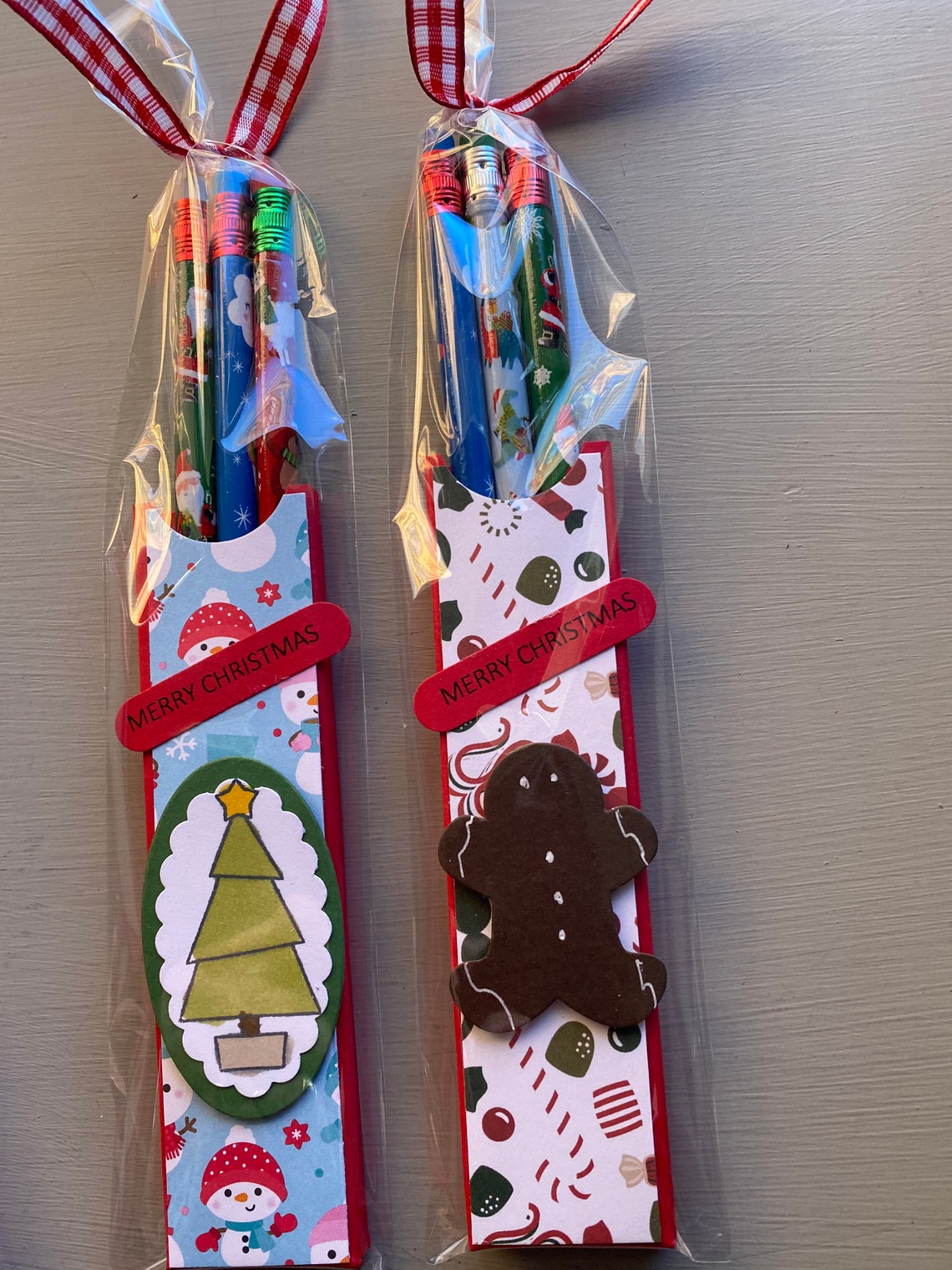 Package 3 Christmas Pencil Treats With Pencils Included - Etsy UK
