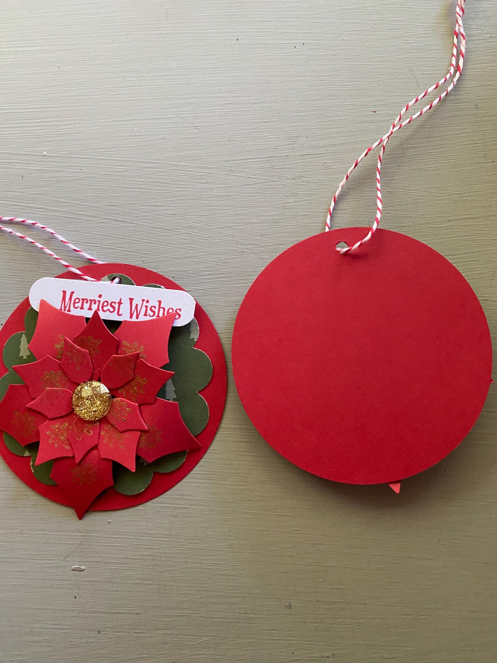 Handmade Poinsettia Christmas Gift Tags, Set of 6 - Etsy