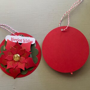 Handmade Poinsettia Christmas Gift Tags, Set of 6 - Etsy
