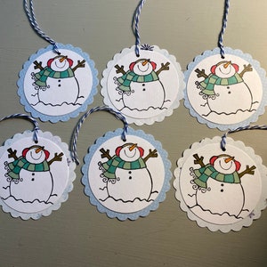 Christmas Gift Tags Handmade, Snowman Gift Tags, Tags, Handmade ...