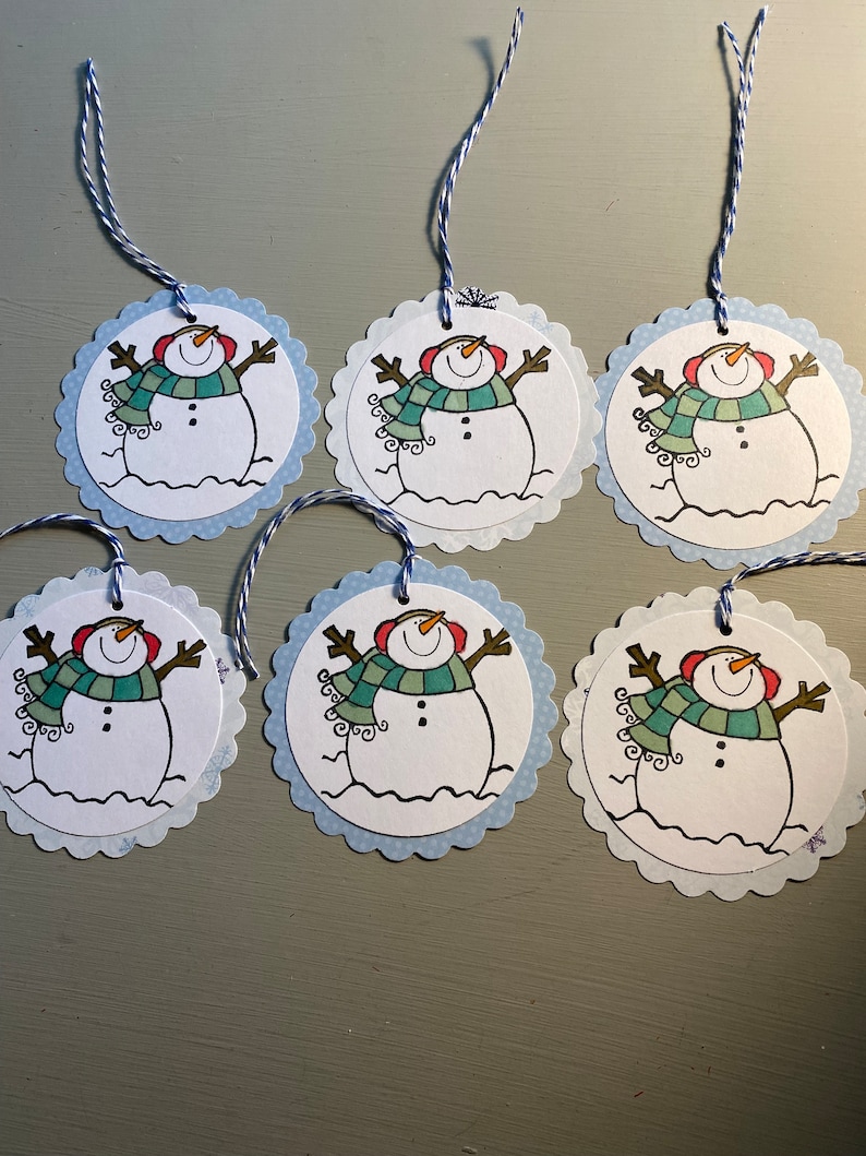 Christmas Gift Tags Handmade, Snowman Gift Tags, Tags, Handmade ...
