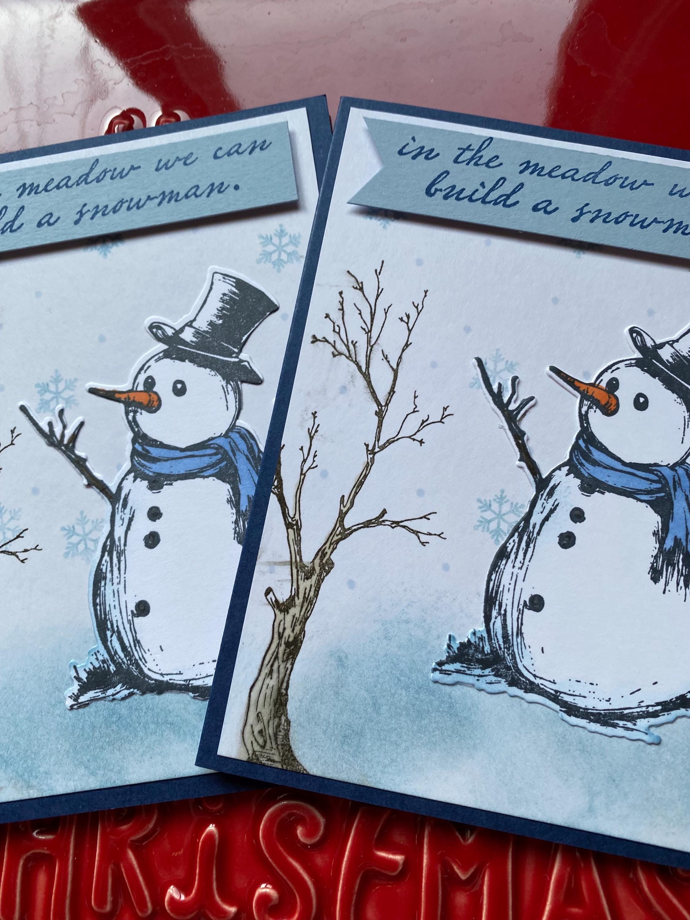 Snowman Christmas Cards With Envelopes, Set of 4 or 6, Merry Christmas ...