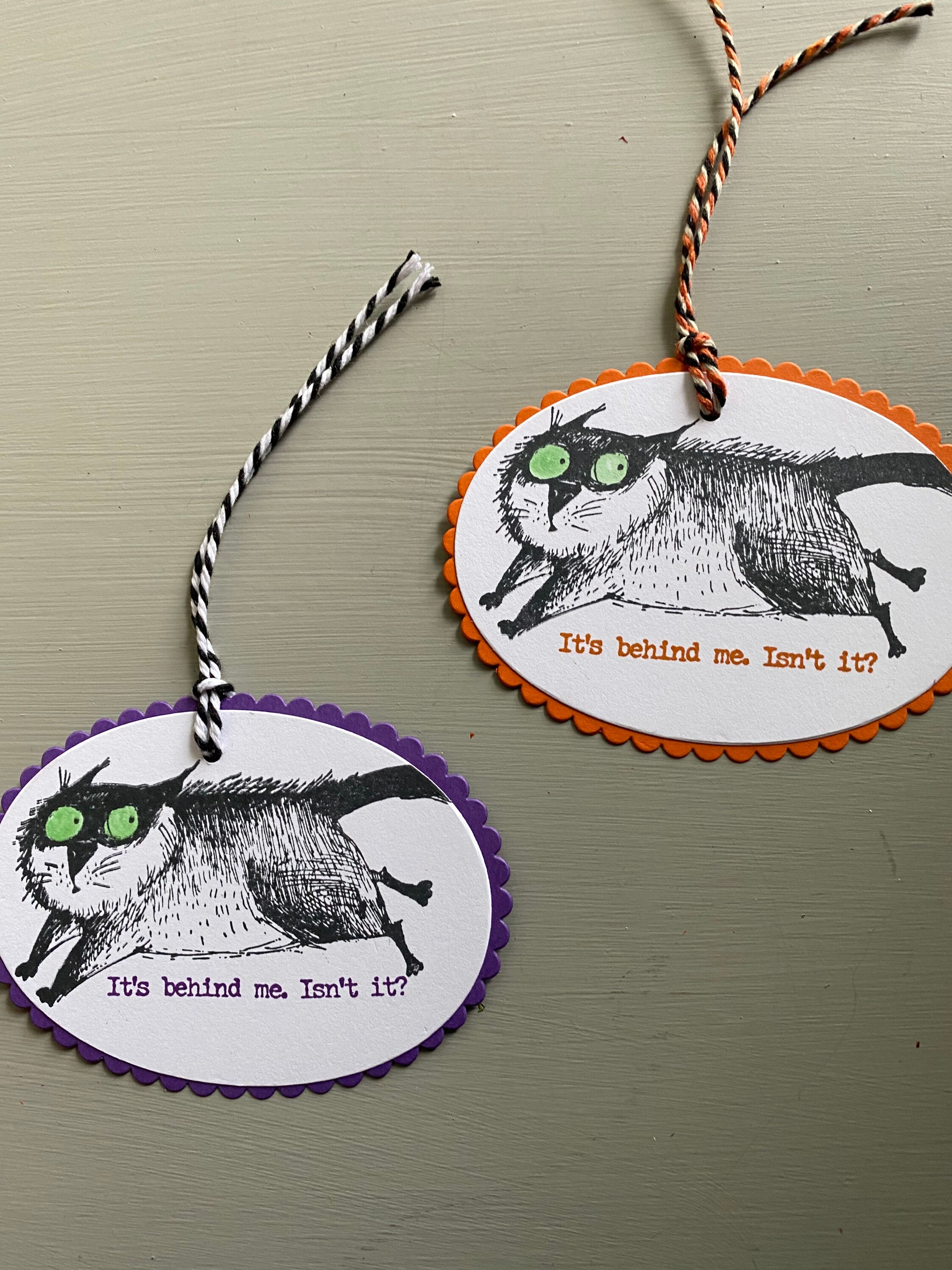 Snarky Cat Halloween Tags Treat Tags Gift Tags Happy - Etsy