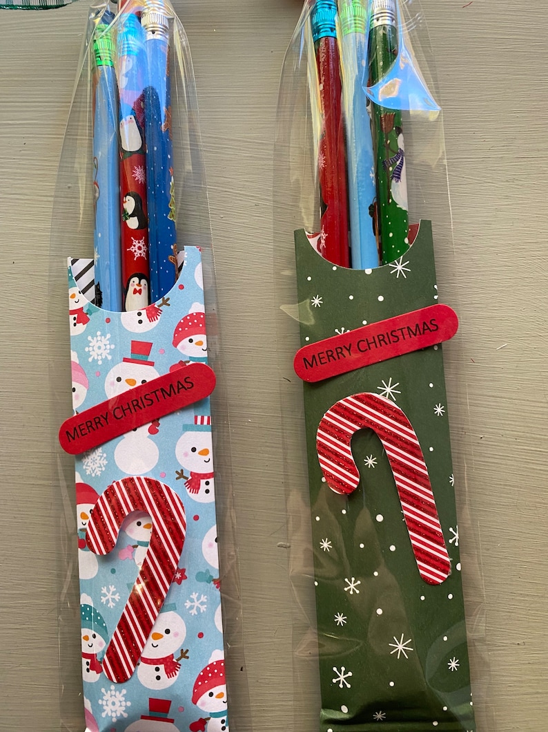 Christmas Pencil Treats, Pencils Included. Merry Christmas, Party Favor ...