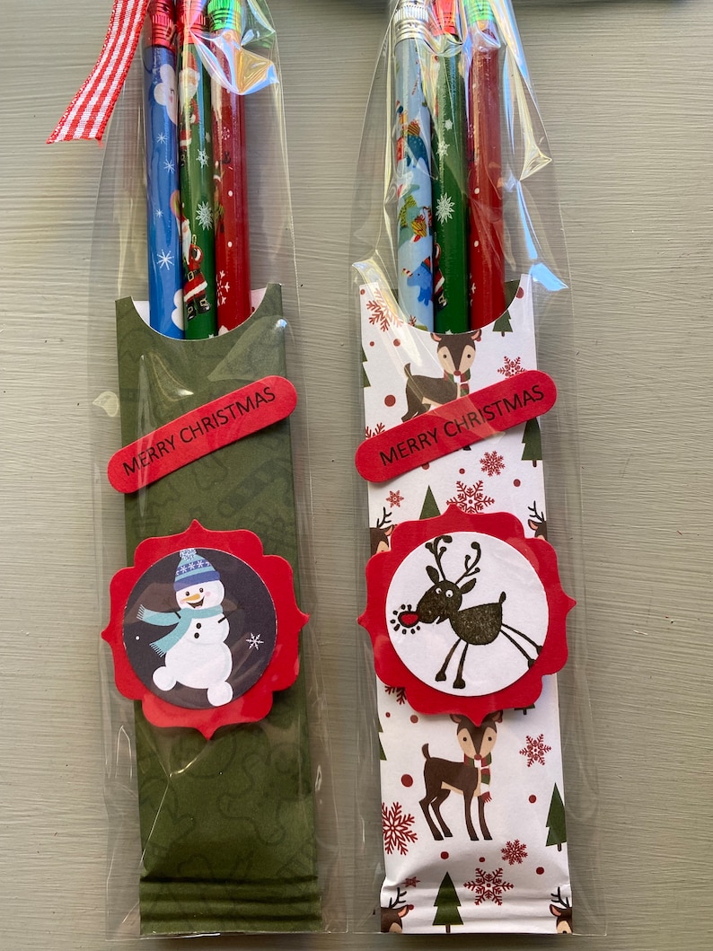 Christmas Pencil Treats, Pencils Included. Merry Christmas, Party Favor ...