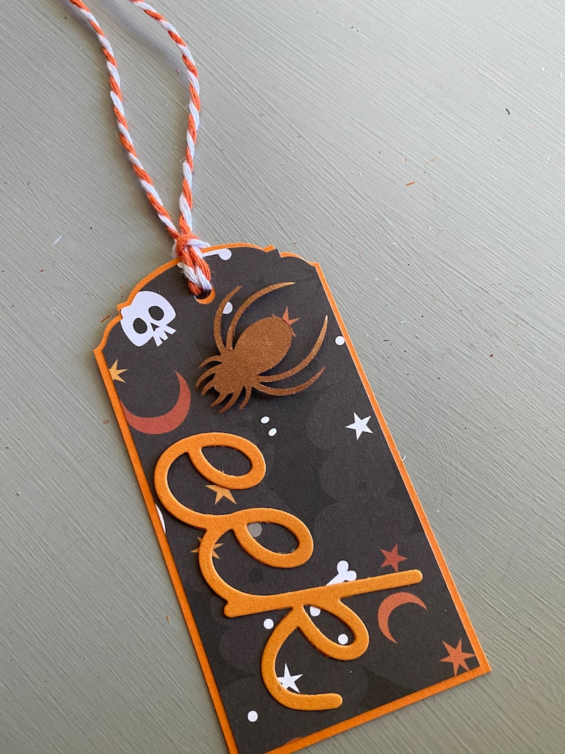 Handmade Halloween Gift Tags, Eek Spider Treat Tags, Set of 6 - Etsy