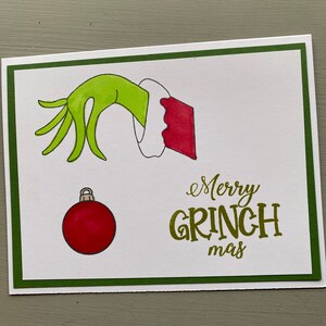 Set of 4 Greeting Cards With Envelopes, Grinch, Greeting Cards, Holiday ...