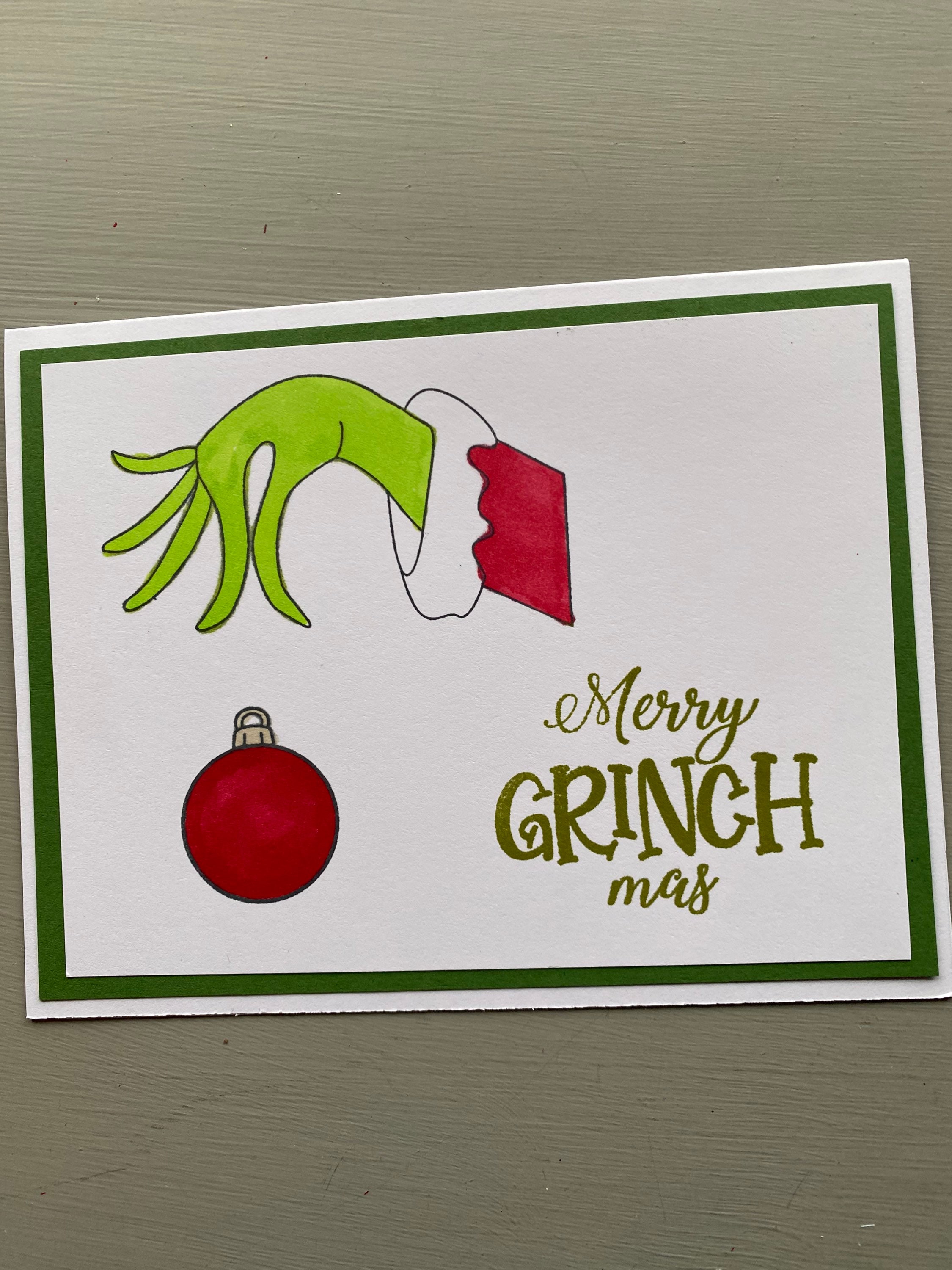 Set of 4 Greeting Cards With Envelopes, Grinch, Greeting Cards, Holiday ...