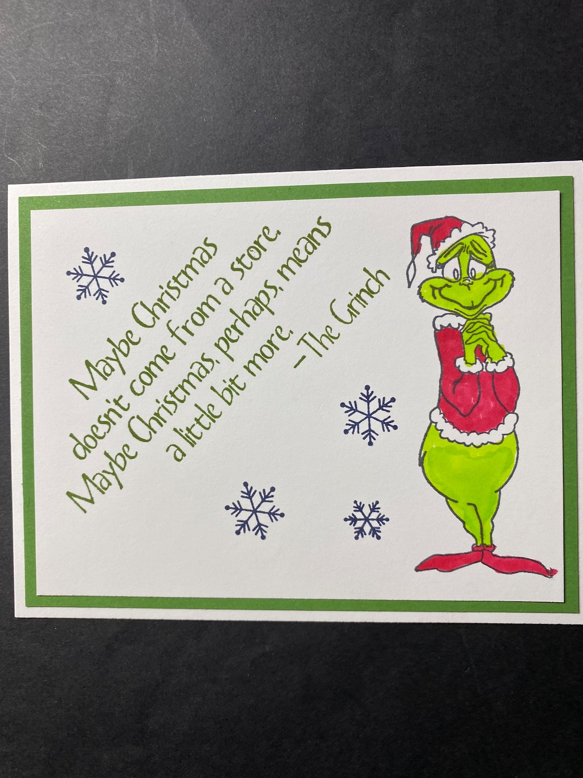 Set of 4 Greeting Cards With Envelopes, Grinch, Greeting Cards, Holiday ...