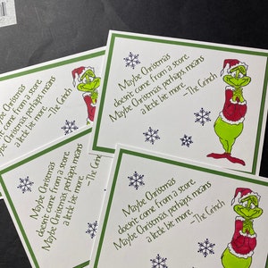 Set of 4 Greeting Cards With Envelopes, Grinch, Greeting Cards, Holiday ...