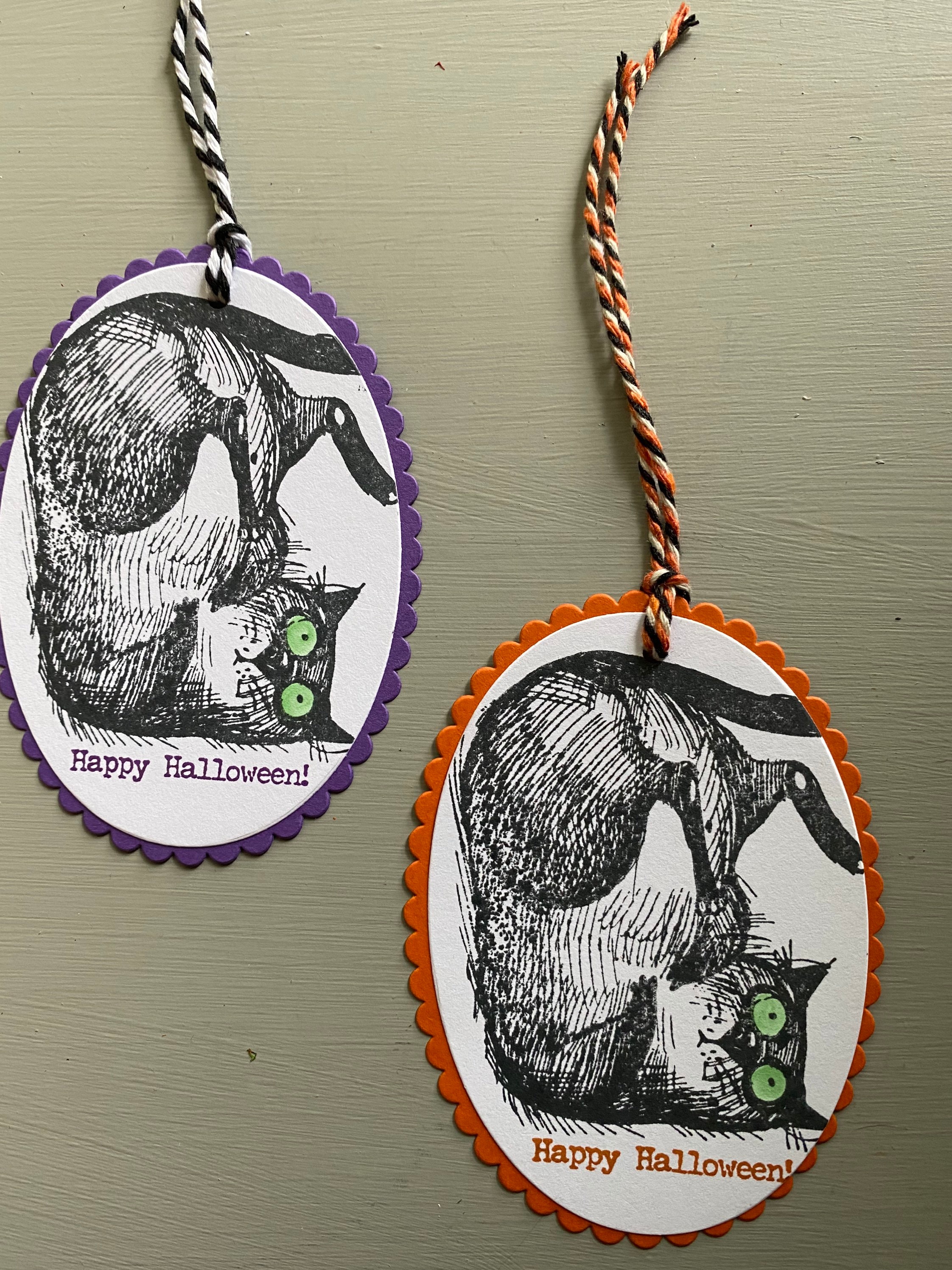 Snarky Cat, Halloween Tags, Treat Tags, Gift Tags, Happy Halloween ...