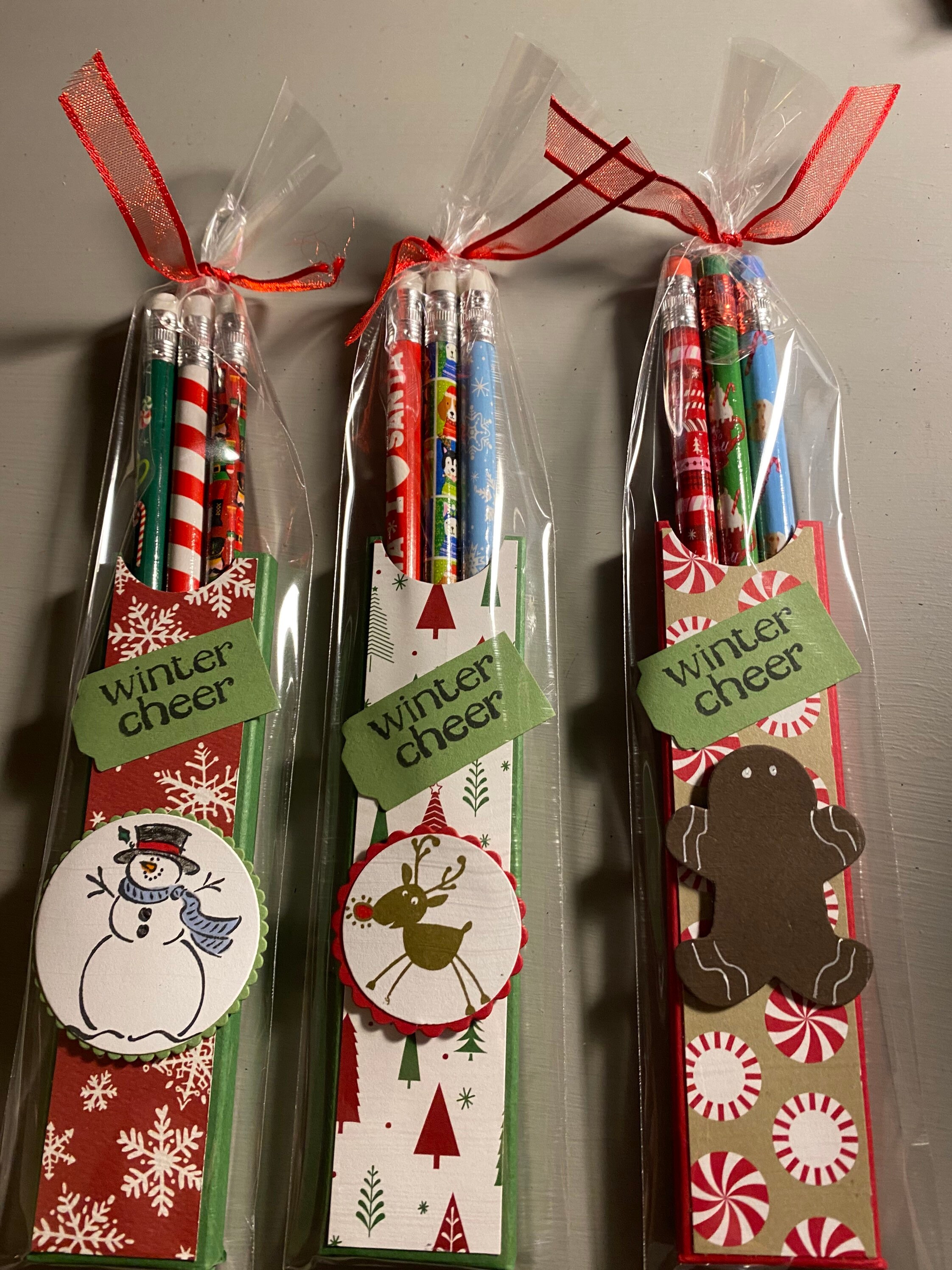 Package 3 Christmas Pencil Treats With Pencils Included - Etsy UK