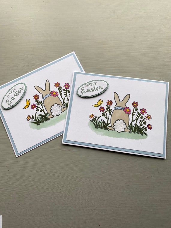 Easter Greeting Card Happy Easter Spring Bunny Rabbit | Etsy