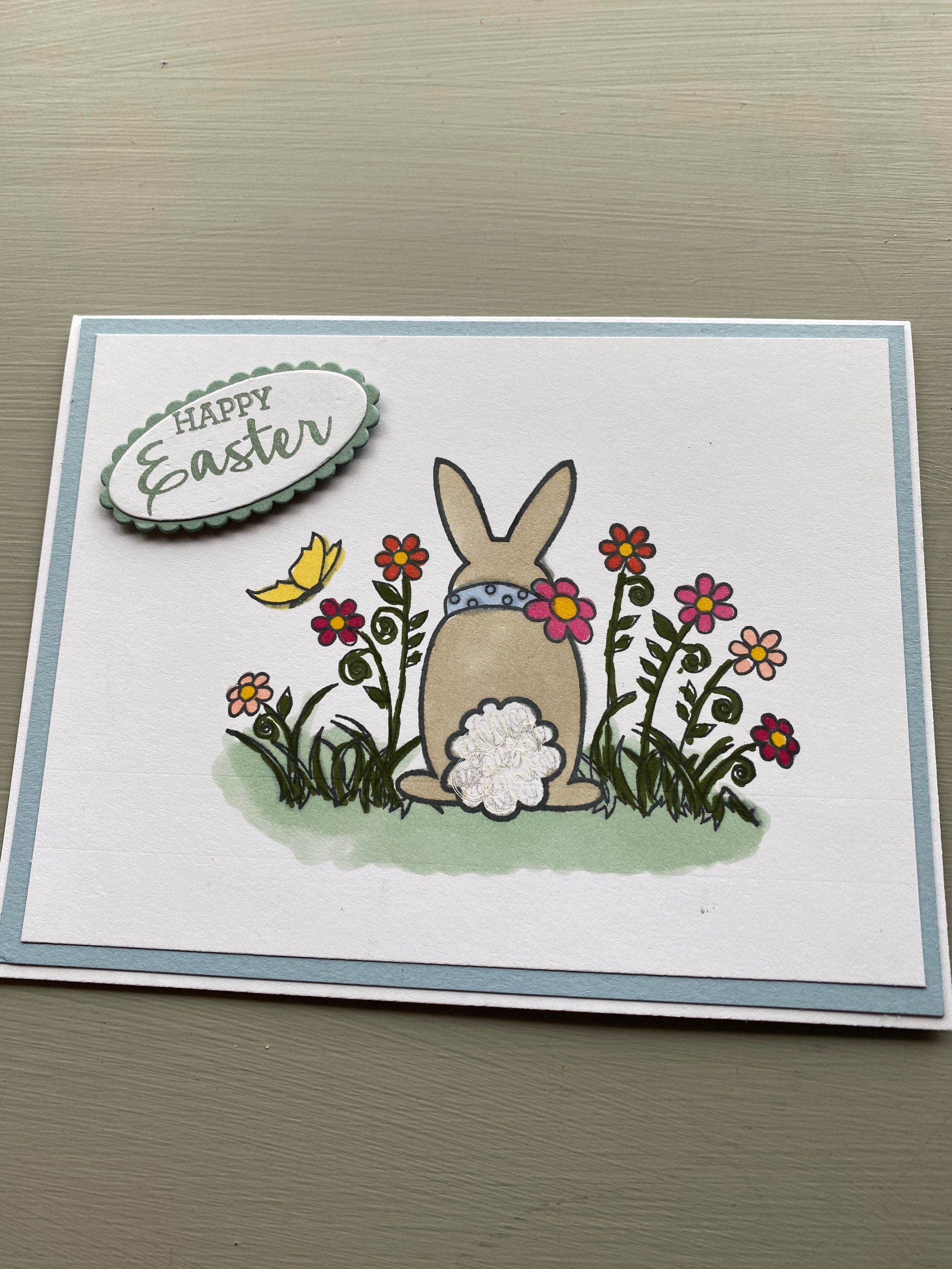 Easter Greeting Card, Happy Easter, Spring, Bunny, Rabbit, Handmade - Etsy