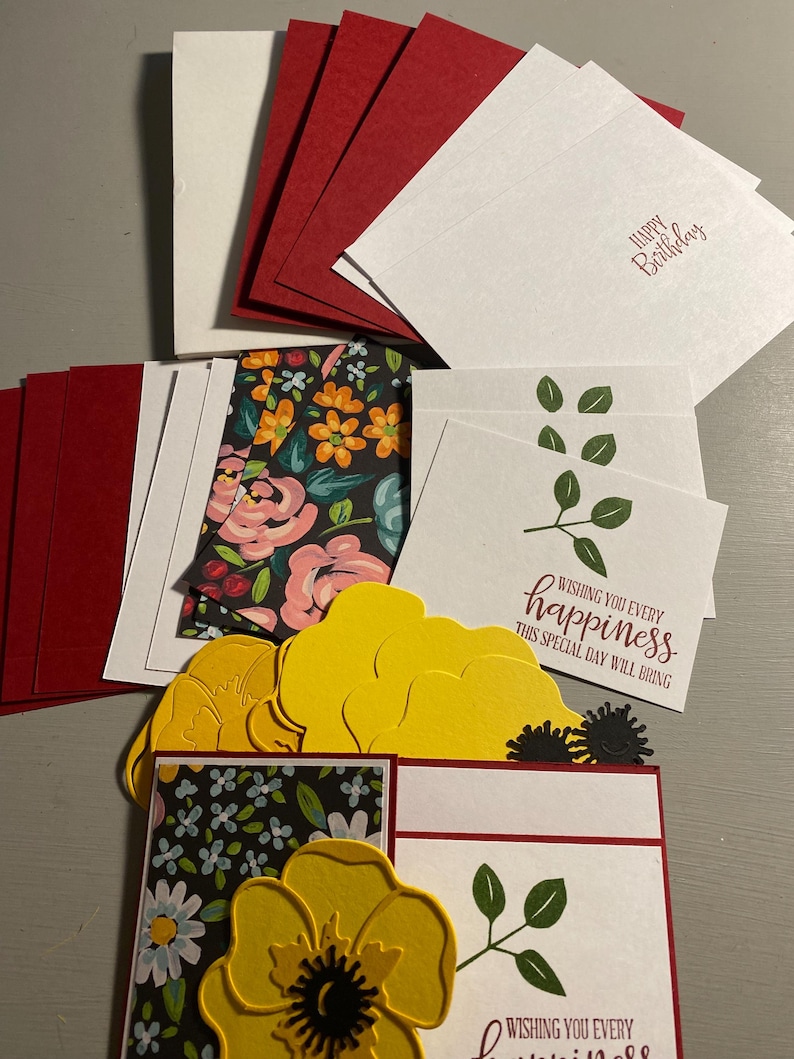 Card Kit (4 Cards) or Single Pre-made Card, DIY, Birthday, Card ...