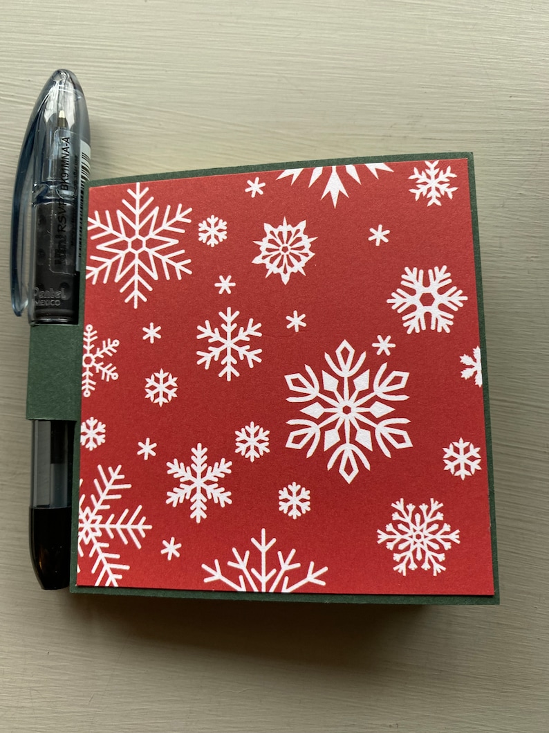 Christmas/winter Themed Sticky Note Holder With Pen, Sticky Note, Memo ...