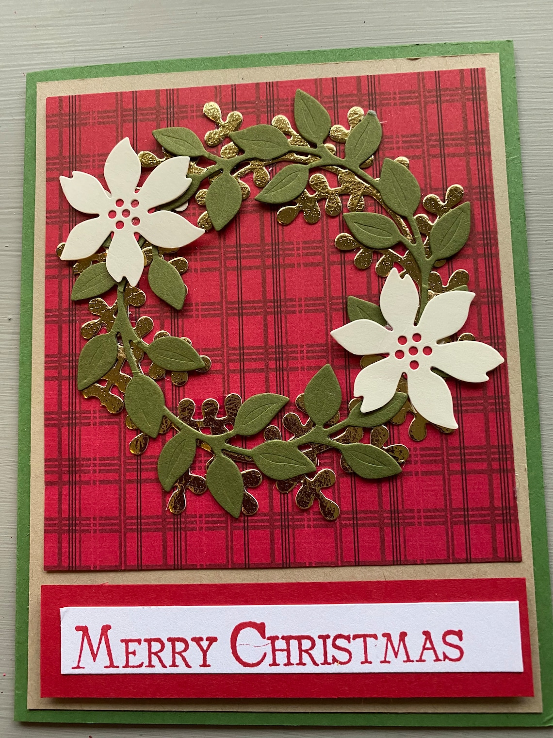 Wreath Christmas Cards With Envelopes, Set of 6, Merry Christmas - Etsy