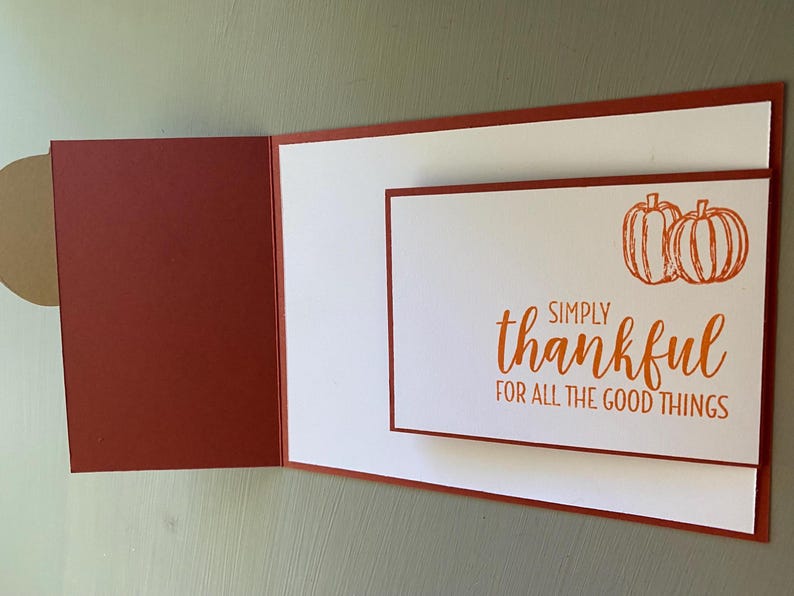 Card Kit (4 Cards) or Single Pre-made Card, DIY, Thanksgiving, Thankful ...