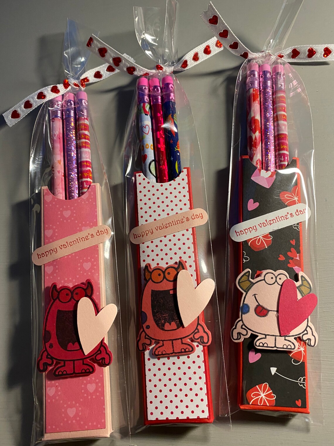 Package of 3 Valentines Day Pencil Treats W-pencils Included - Etsy