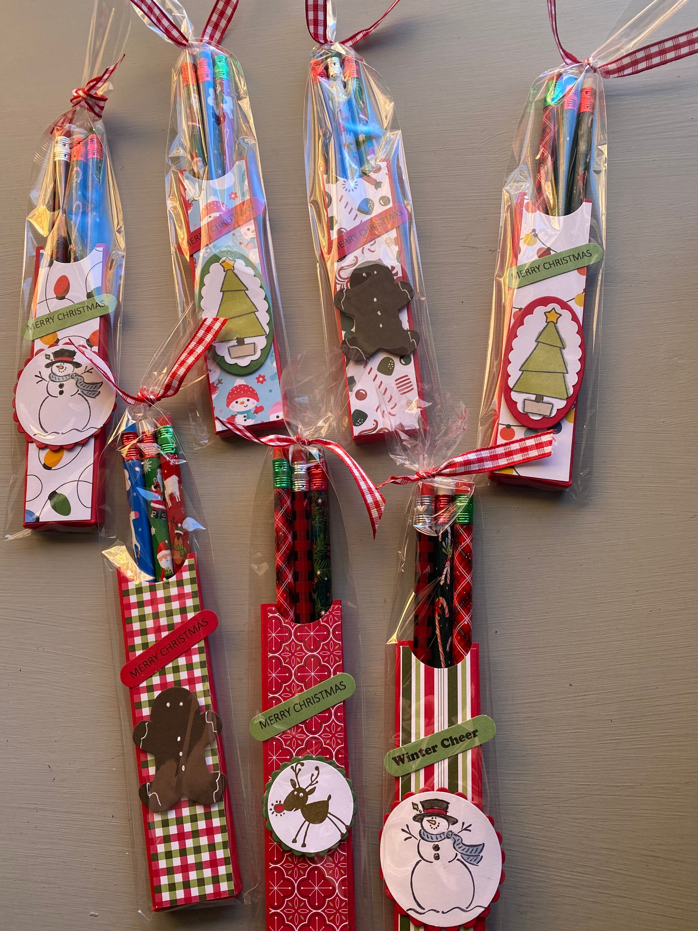 Package 3 Christmas Pencil Treats With Pencils Included - Etsy UK