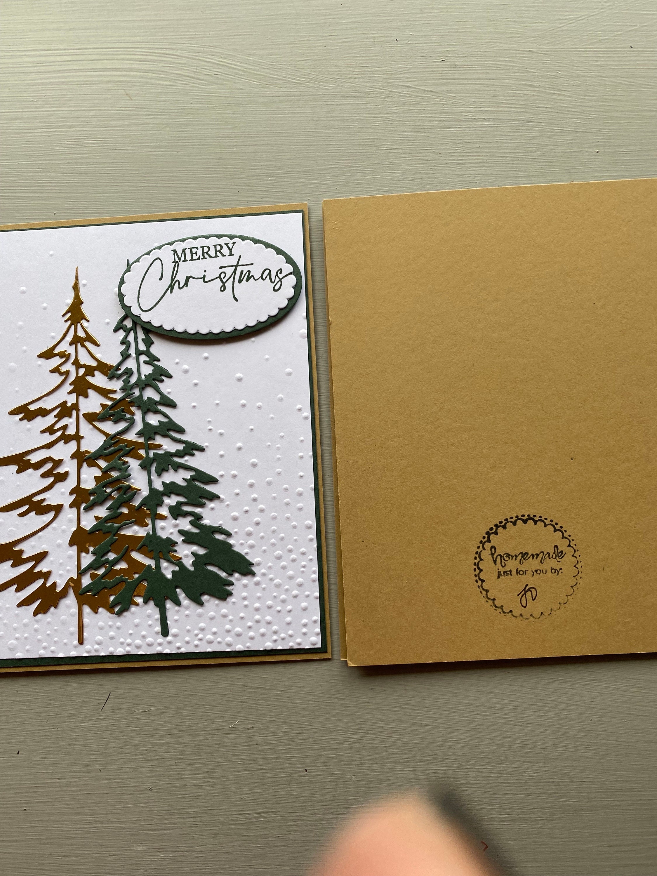 Trees Christmas Cards With Envelopes, Set of 4 or 6, Merry Christmas ...
