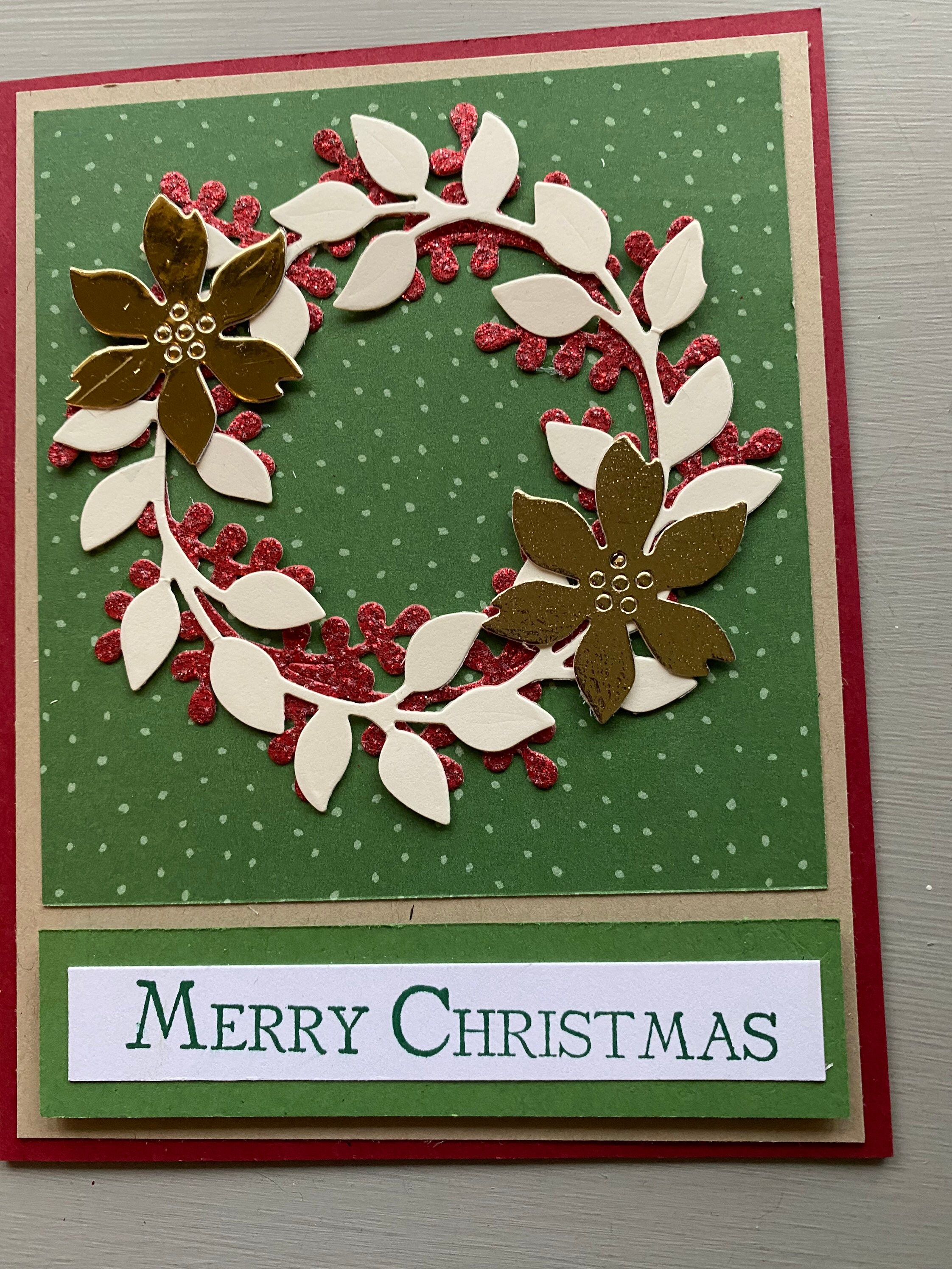 Wreath Christmas Cards With Envelopes, Set of 6, Merry Christmas - Etsy