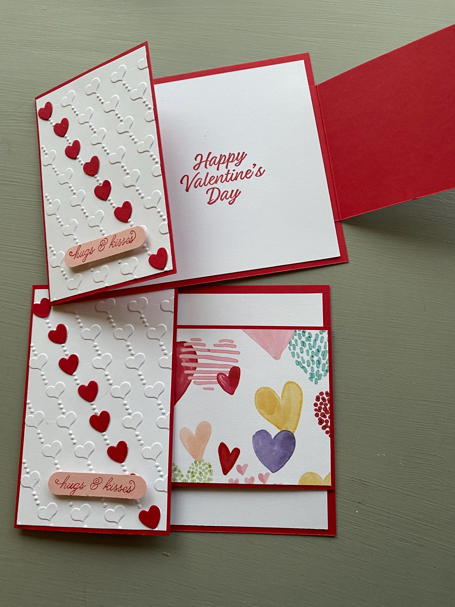 Card Kit (4 Cards) or Fully Made Cards (4), DIY, Valentine’s Day, Card ...