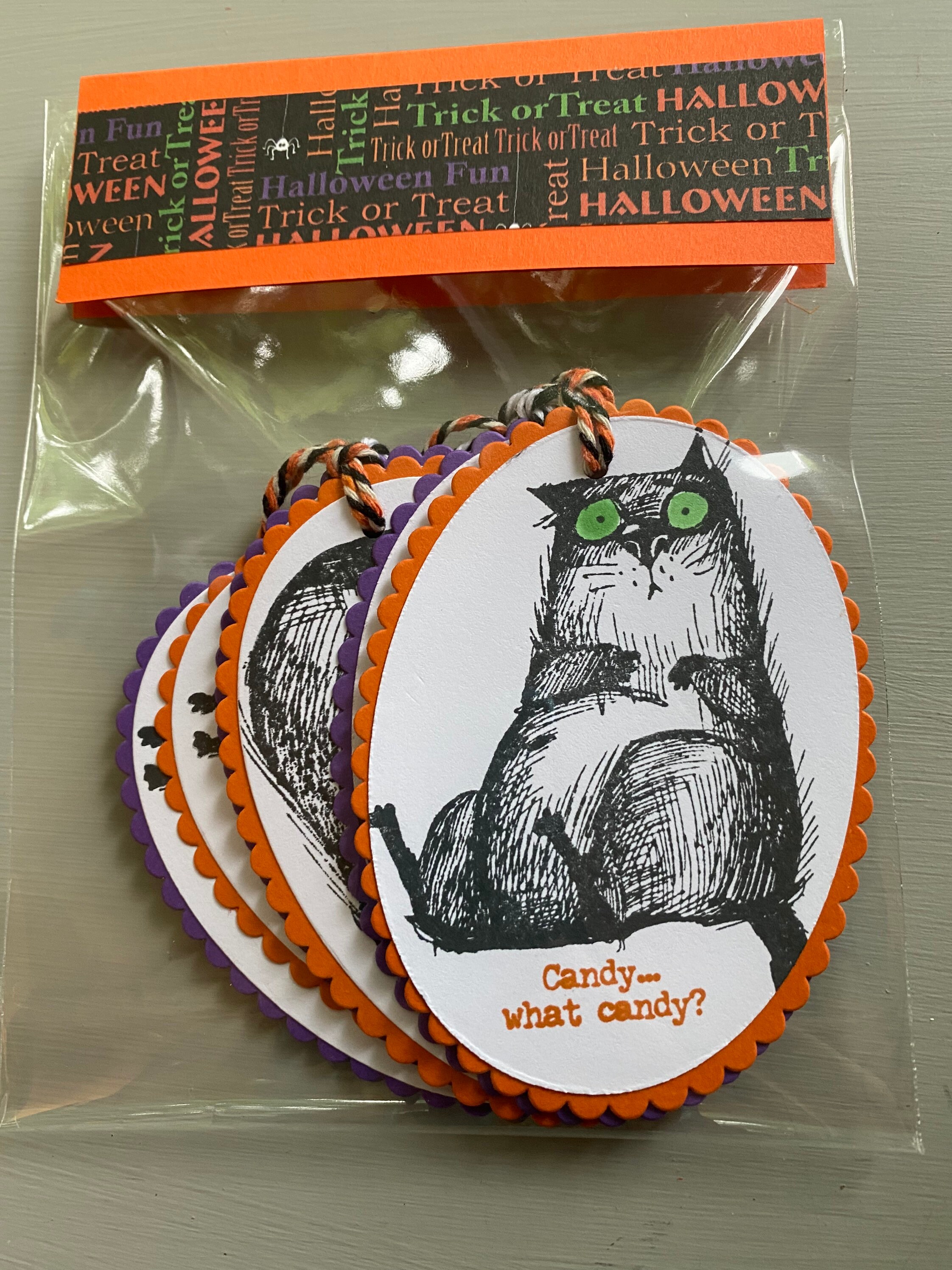 Snarky Cat Halloween Tags Treat Tags Gift Tags Happy - Etsy