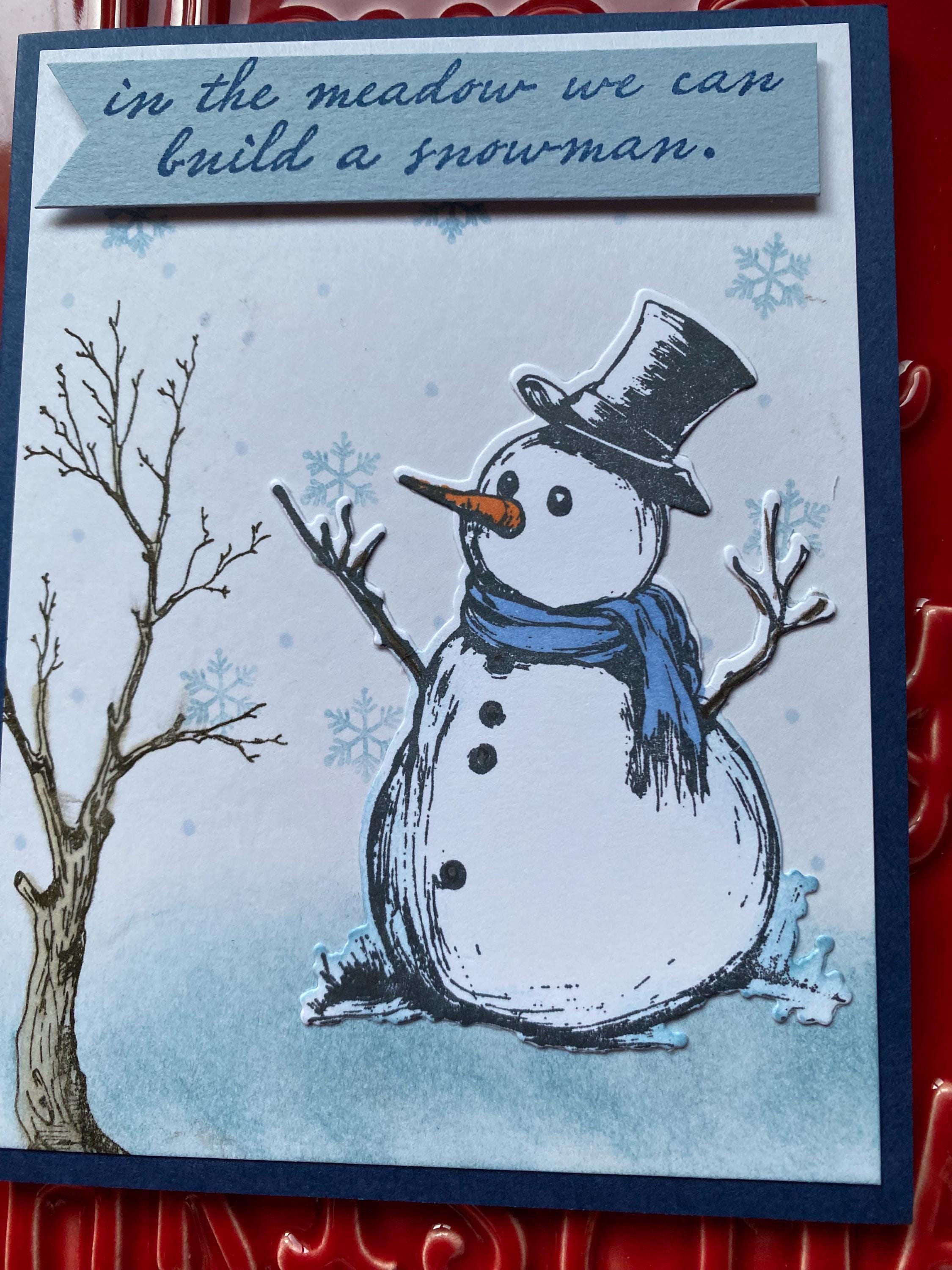 Snowman Christmas Cards With Envelopes, Set of 4 or 6, Merry Christmas ...