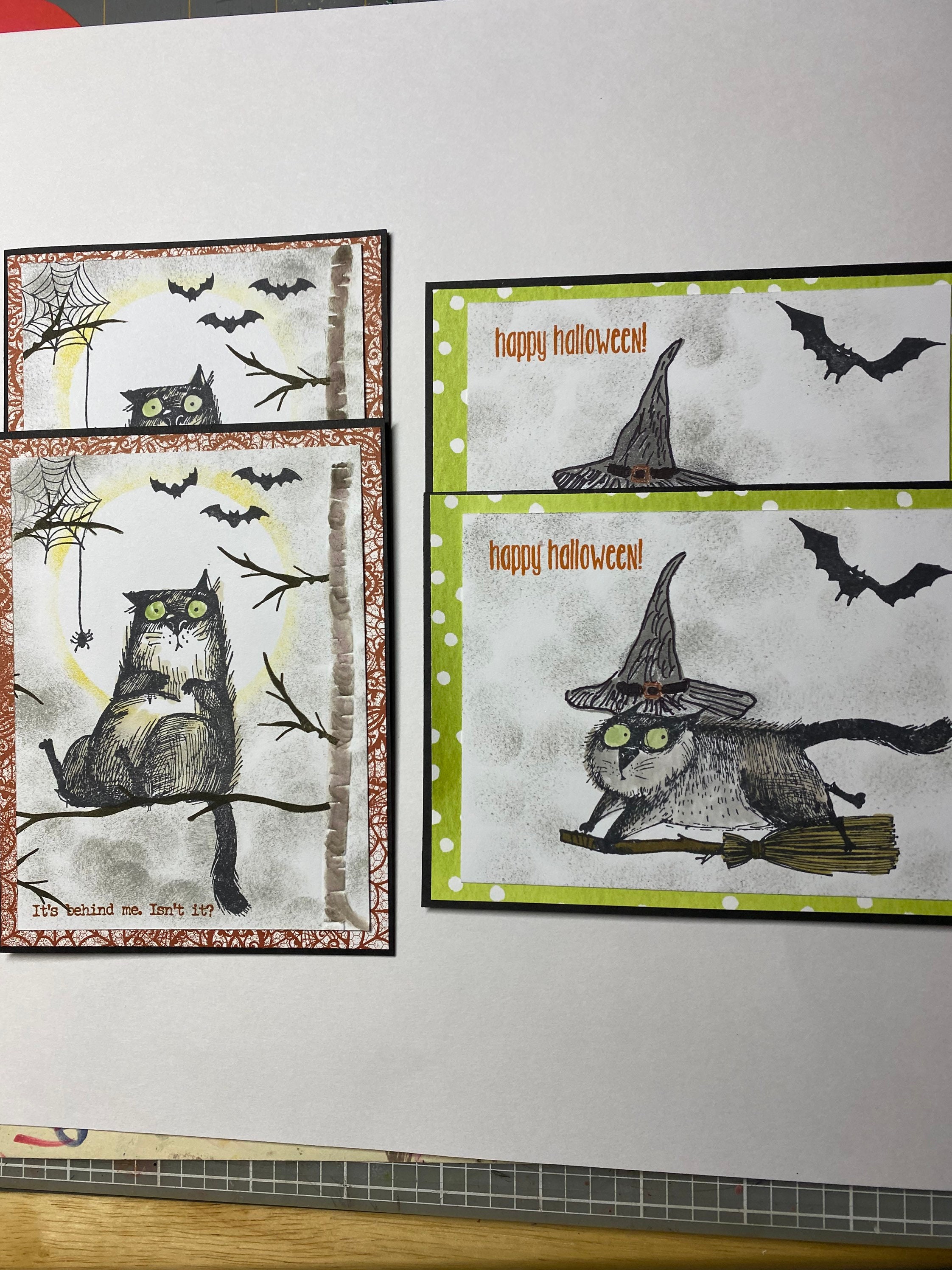 Snarky Cats Halloween Cards with Envelopes Set of 4. Greeting | Etsy