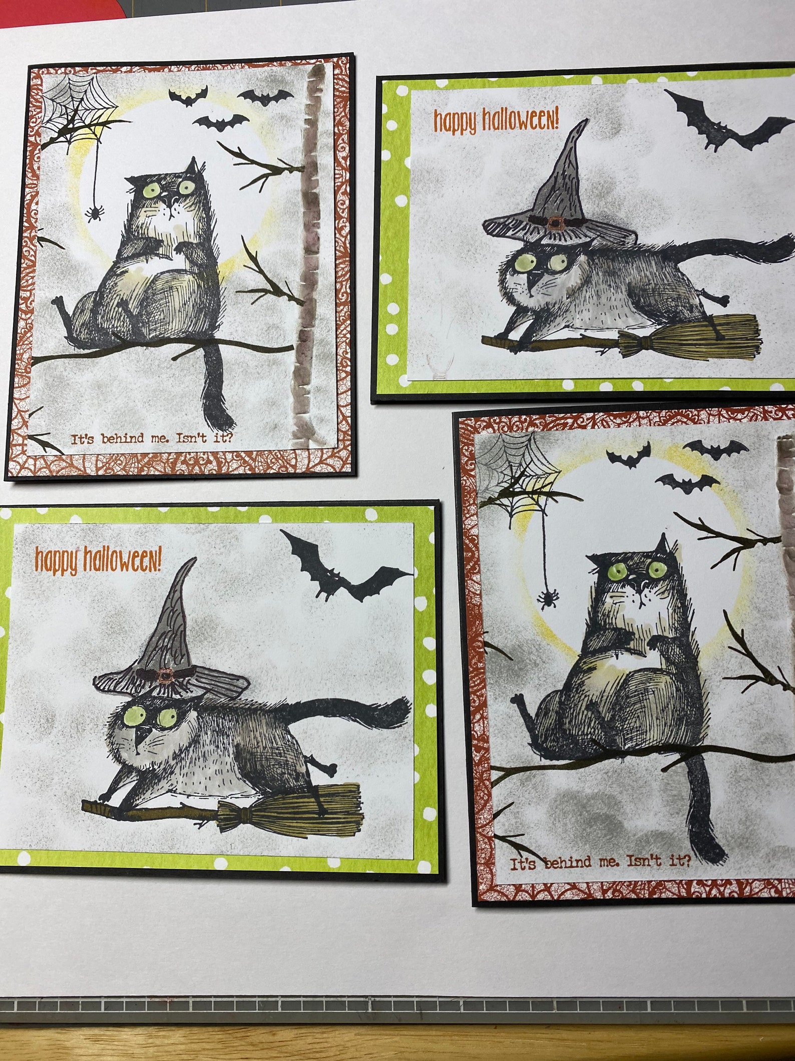 Snarky Cats Halloween Cards with Envelopes Set of 4. Greeting | Etsy