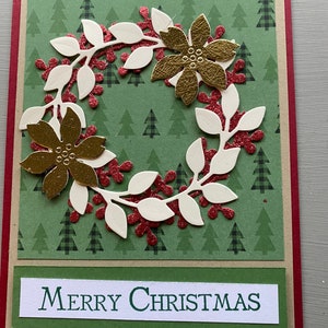Wreath Christmas Cards With Envelopes, Set of 6, Merry Christmas - Etsy