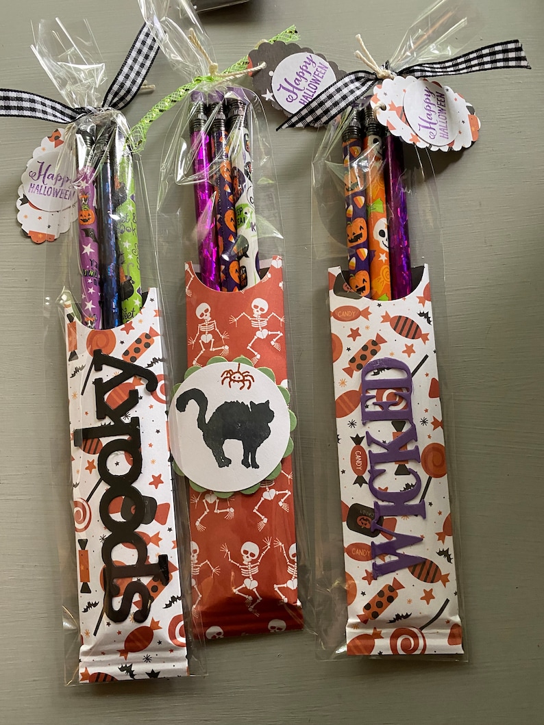 Package of 3 Halloween Pencil Treats, Pencils Included. Trick or Treat ...