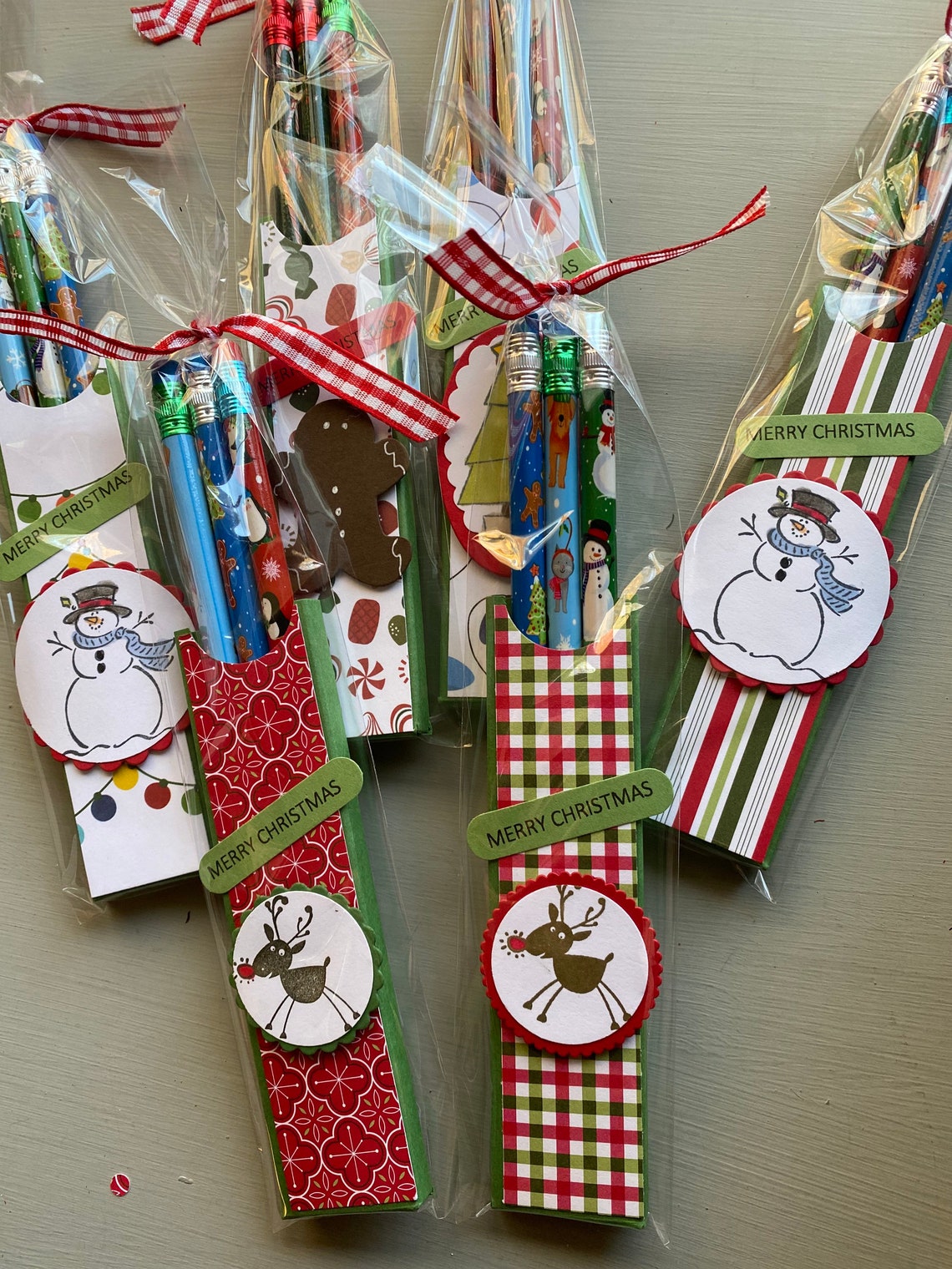 Package 3 Christmas Pencil Treats With Pencils Included - Etsy UK