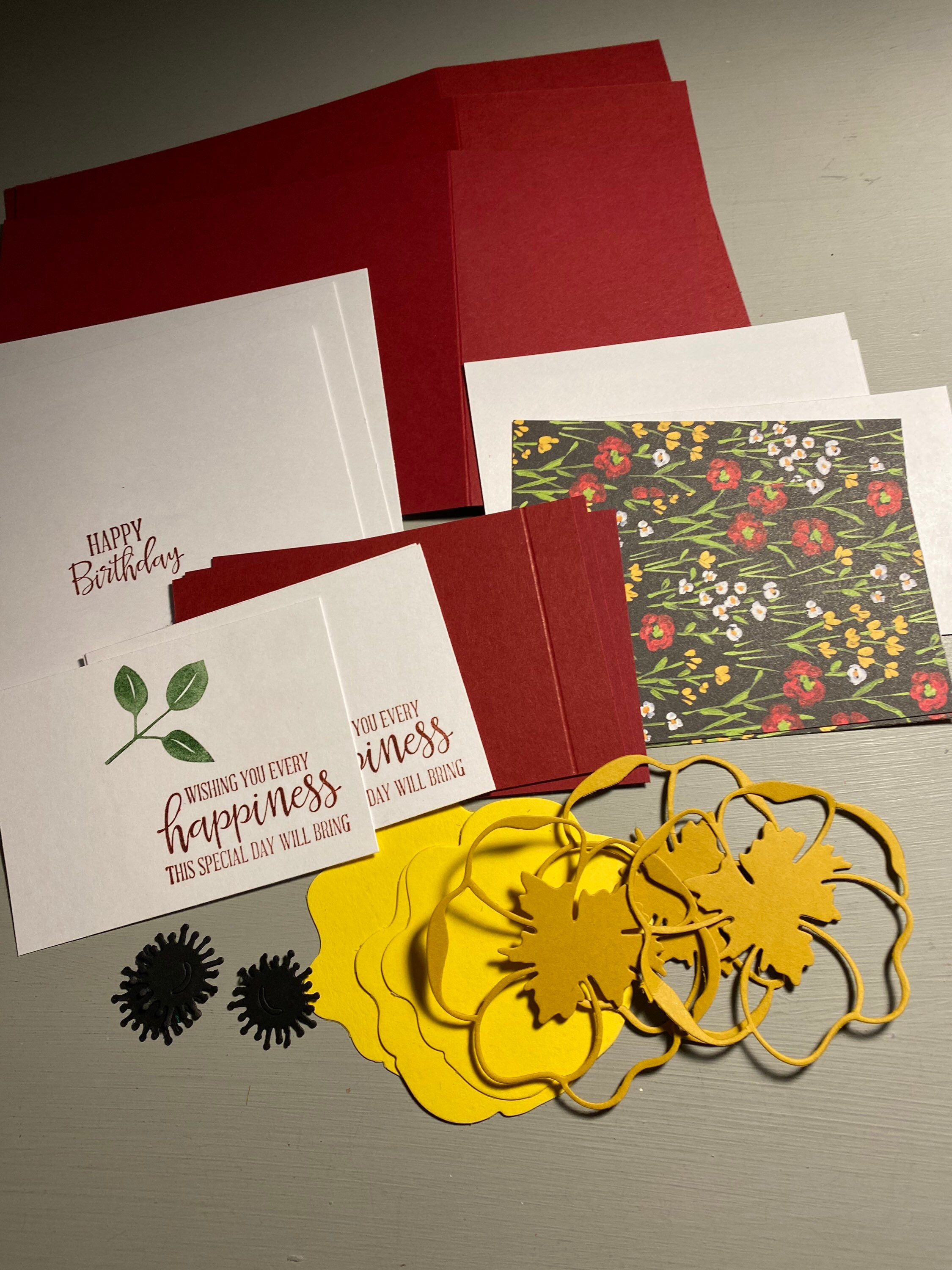 Card Kit 4 Cards or Single Pre-made Card, DIY, Birthday, Card, Greeting ...