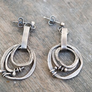 Raw Silver Earrings-sterling Silver Earrings - Etsy